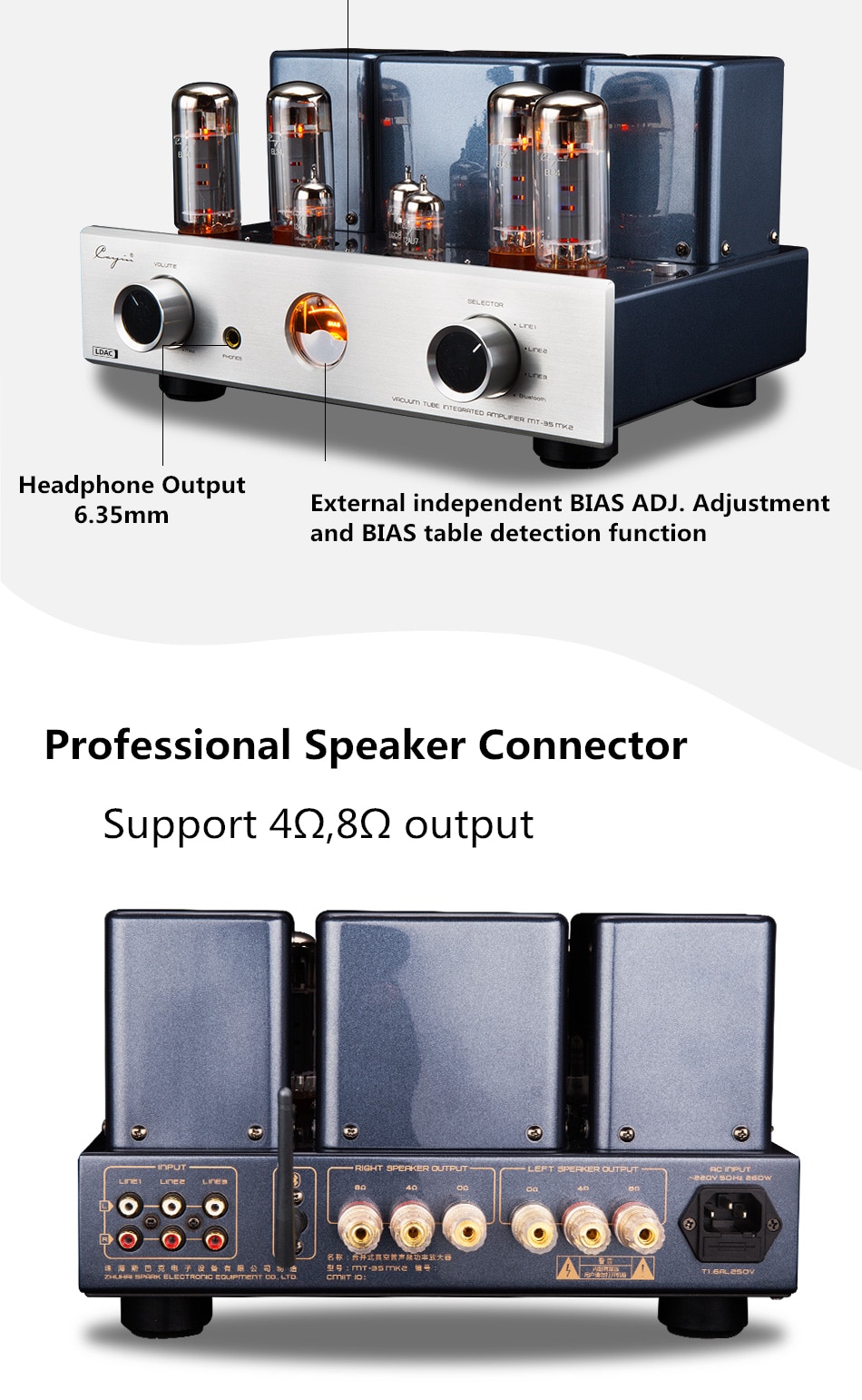 Cayin MT-35 MK2 Bluetooth 5.0 version Vacuum Tube Integrated Power ...